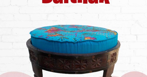 Blue Seater Ethnic Rajasthani Upholstered Baithak
