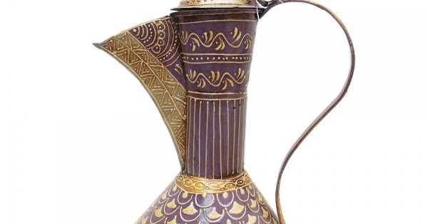 Iron Surahi Pot Purple - Cone Art