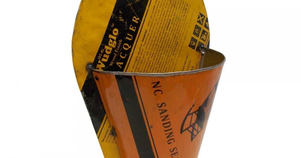 Recycled Industrial Metal Sheet Wall Art Half Bucket - Indoor Planter