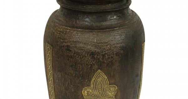 Vintage Handcrafted Himachali Wooden Pot