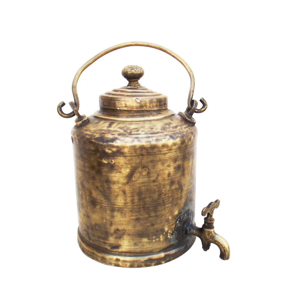 Indian Railway Station Chai Wala Style Vintage Brass Tea Kettle